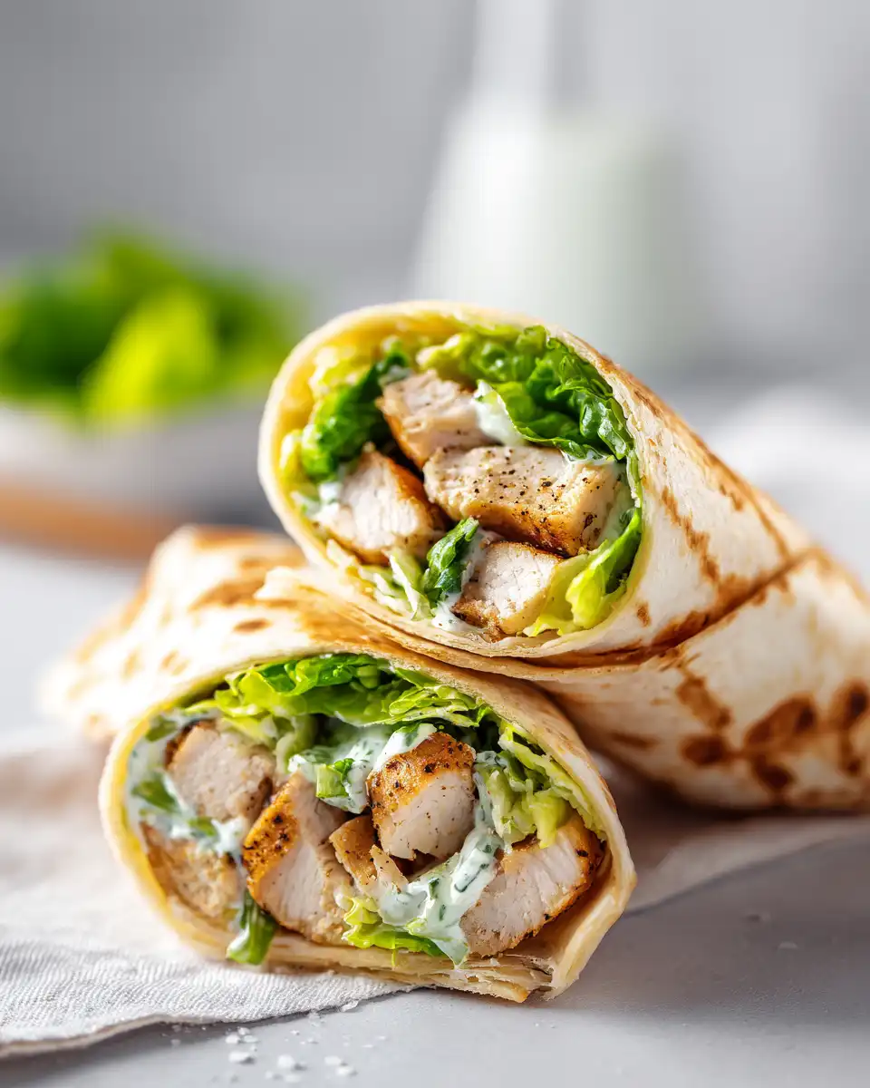 Chicken Caesar Wrap Recipe (Healthy High-Protein Lunch for Meal Prep)