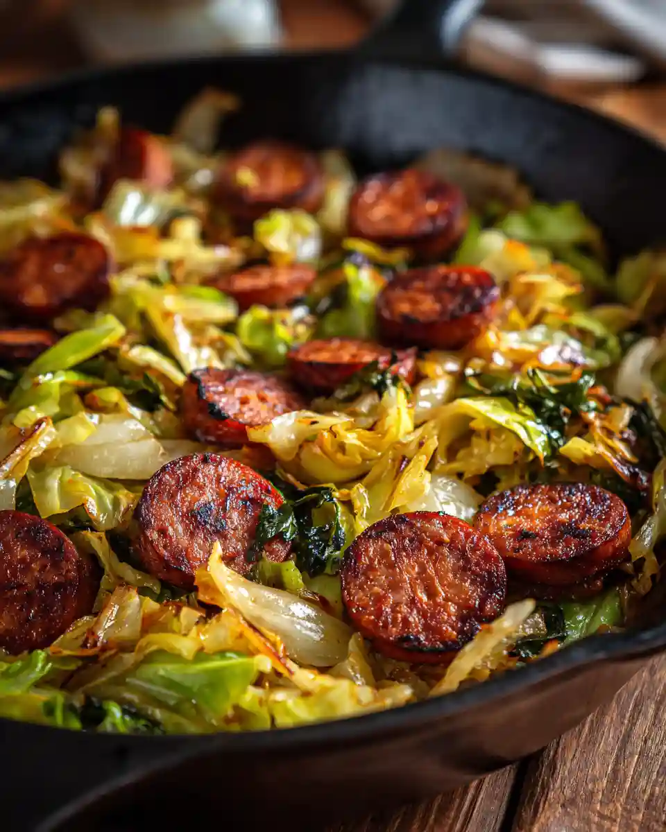 Cabbage and Sausage Skillet: Easy 20-Minute Cheap Dinner